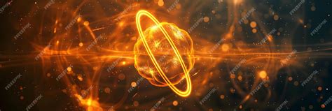 Atomic Structure With Orbiting Electrons Premium Ai Generated Image
