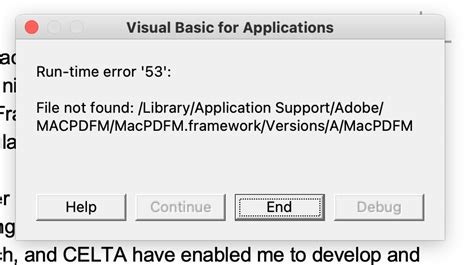 Run Time Error 53 Microsoft Qanda