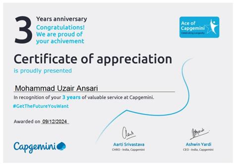 Mohammad Uzair Ansari On Linkedin 3yearsofgrowth Certificateofappreciation Platformengineer
