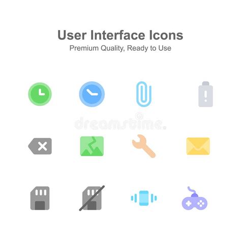 Visually Appealing User Interface Icons Set Ready For Premium Use Stock Vector Illustration