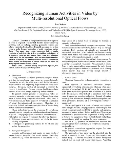 Pdf Recognizing Human Activities In Video By Multi Resolutional Optical Flows