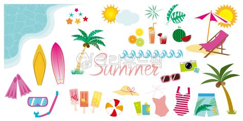 여름 여름아이콘 아이콘 바다 여름바다 사진 이미지 일러스트 캘리그라피 Lalajean작가
