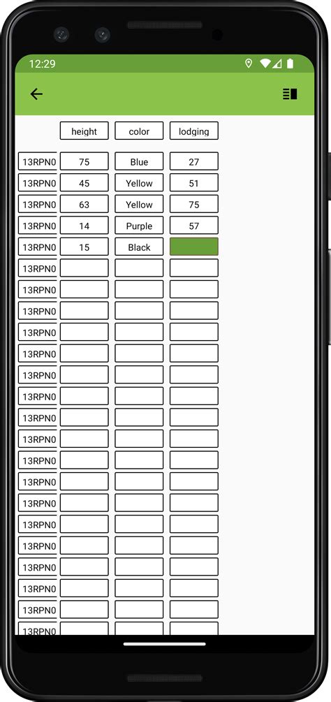 Datagrid — Field Book 54 Documentation