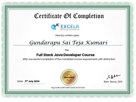 Sai Teja Kumari Gundarapu On Linkedin Excelr Fullstackdeveloper