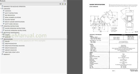 Bobcat 2400 Operation And Maintenance Manual Loader