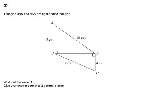 Topic Pythagoras Theorem Mr Wright Igcse Maths