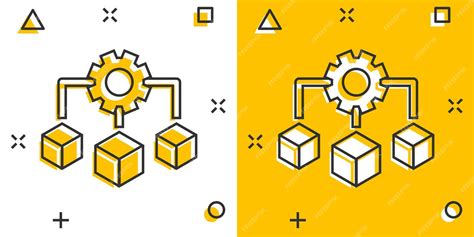 Premium Vector Api Technology Icon In Comic Style Algorithm Cartoon Vector Illustration On