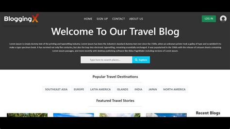 Travel Blog Website Using Java Spring Boot Thymeleaf And Mysql Youtube
