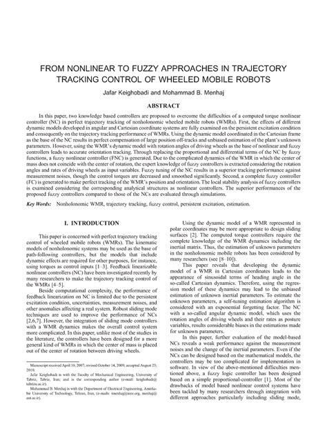 Asian From Nonlinear To Fuzzy Approaches In Trajectory Edited Gate From Nonlinear To Fuzzy
