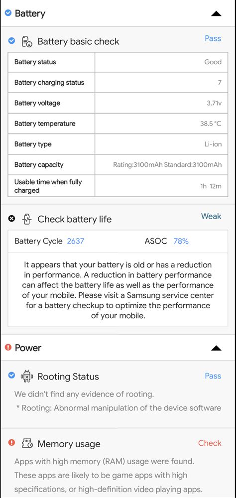 Reliable Way To Detect Charge Cycles And Battery Health From Samsung