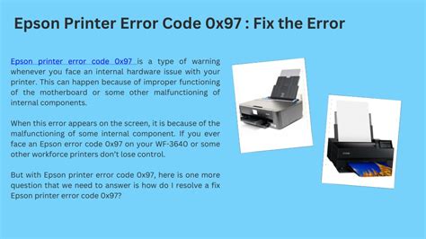 Ppt Epson Printer Error Code X Fix The Error Powerpoint Presentation Id