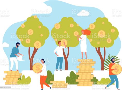 성장 비즈니스 개념입니다 매니저와 투자자는 자신의 돈 투자 이익 벡터 플랫 일러스트를 걱정 Launch Party에 대한 스톡 벡터 아트 및 기타 이미지 Istock