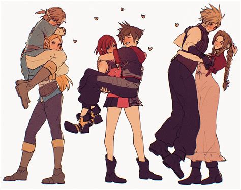 Link Princess Zelda Cloud Strife Aerith Gainsborough Sora And