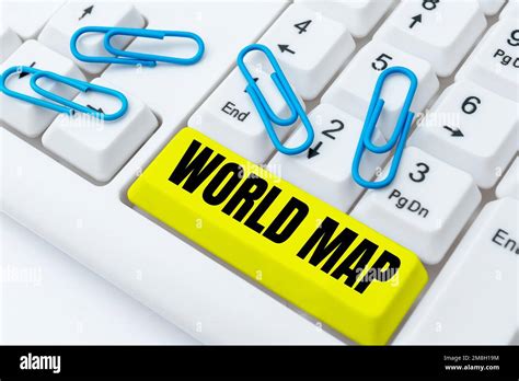 Text Sign Showing World Map Conceptual Photo A Diagrammatic Representation Of The Surface Of