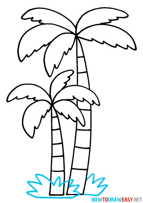 How To Draw A Palm Tree How To Draw Easy