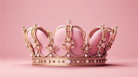 Premium Ai Image Royal Crown On Pink Background