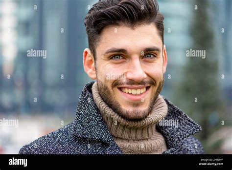 Portrait Of An Handsome Man Smiling Stock Photo Alamy