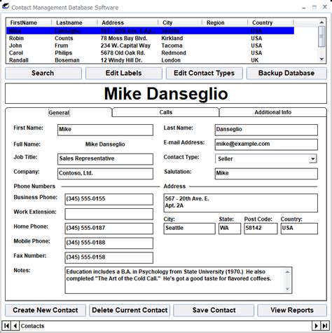 Contact Management Database Software