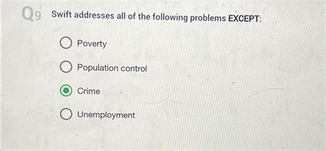 Solved Swift Addresses All Of The Following Problems Chegg