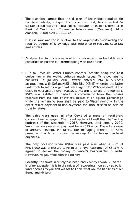 Constructive Trusts Tutorial The Question Surrounding The Degree Of