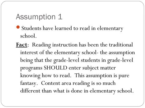 False Assumptions Ppt Education