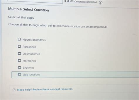 0 Of 102 Concepts Completed Multiple Select StudyX