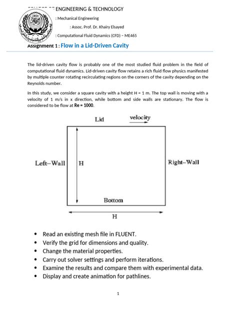 Cfd Assignment 1 Pdf