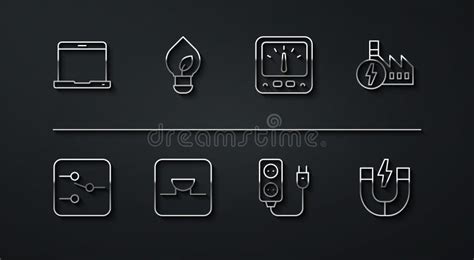 Set Line Laptop Switch In Electronic Circuit Nuclear Power Plant