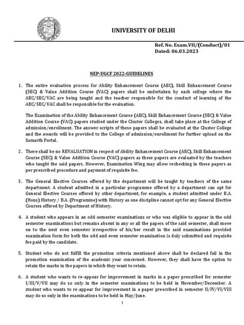 Final Guidelines Nep Ugcf Pdf Course Credit Academia