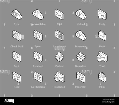 Isometric Outline Icons Set Stock Vector Image And Art Alamy