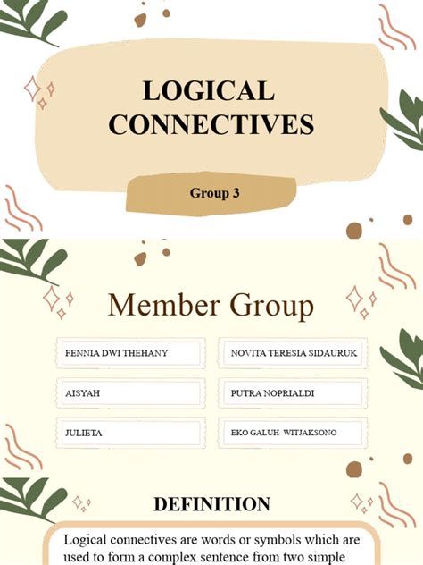 Logical Connectives Group 3 Pdf If And Only If Interpretation