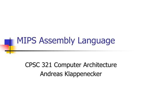 PPT MIPS Assembly Language PowerPoint Presentation Free Download ID 144403