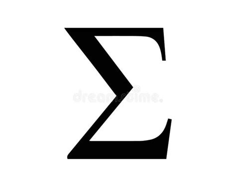 Sigma Symbol White Background Minimalist Design Mathematical Notation Stock Vector