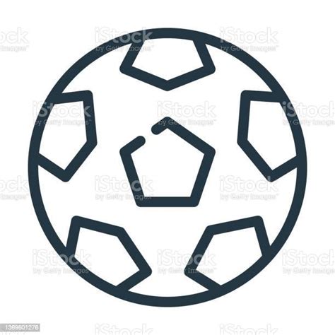 축구 공 원형 얇은 라인 아이콘 스포츠 개념 고립 된 윤곽 기호에서 공 게임 선형 아이콘 웹 디자인 및 앱에 대한 벡터 그림 기호 요소입니다 0명에 대한 스톡 벡터 아트 및