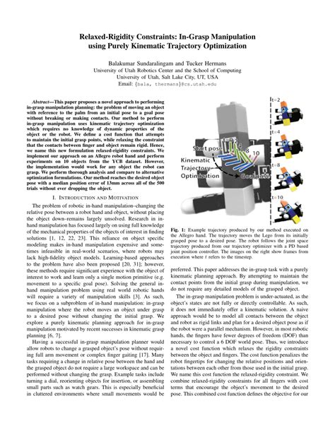 Pdf Relaxed Rigidity Constraints In Grasp Manipulation Using Purely