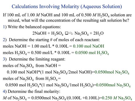 Ppt Calculations Involving Molarity Aqueous Solution Powerpoint Presentation Id 9450926