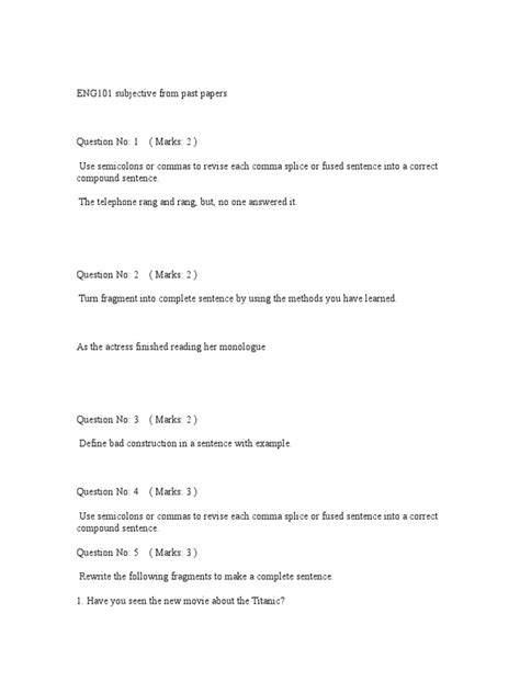 Eng101 Solved Subjective Papers