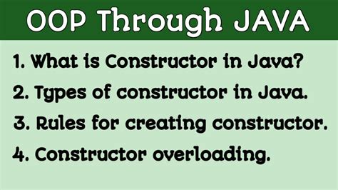 What Is Constructor In Java Ii Types Of Constructor Ii Rules For