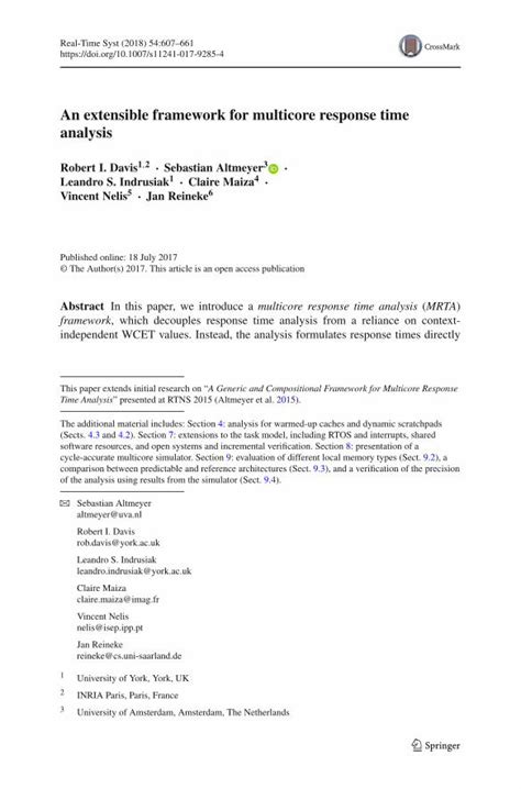pdf an extensible framework for multicore response … · an extensible