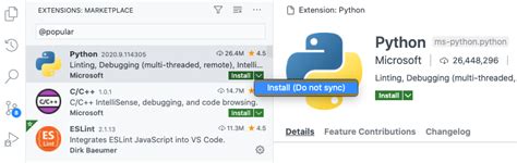 Ability To Install An Extension Without Getting Synced · Issue 91054 · Microsoftvscode · Github