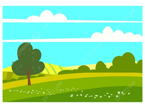 Lovely Countryside Landscape Spring Tree Green Hills Fields Background Panorama Meadow Hills