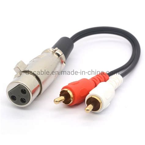 Xlr To Rca Y Splitter Cable 1 Xlr Female To 2 Rca Male Stereo Plug