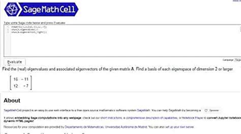 How To Use SageMath To Find The Eigenvalue Eigenvector And Eigenspace Of A Given Matrix