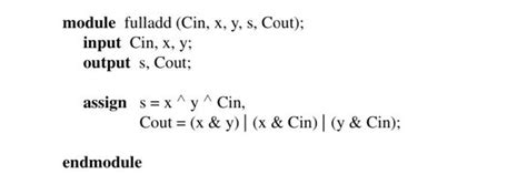 Solved Module Fulladd Cin Xys Cout Input Cin Xy
