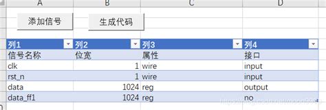 第一个excel Vba Demo —— 添加信号并生成一段verilog代码excel表格内容转verilog Csdn博客