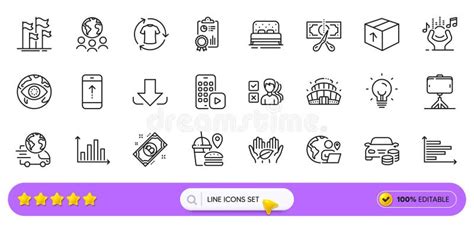 Opinion Delivery Service And Inspect Line Icons For Web App Pictogram Icon Line Icons Vector