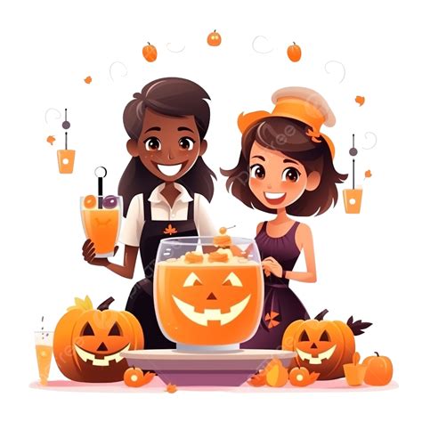 해피 할로윈 휴일 축하 개념 웨이트리스 의상을 입고 카페에서 고객에게 칵테일을 제공 마녀 의상 파티 드라큘라 Png 일러스트 및 이미지 에 대한 무료 다운로드