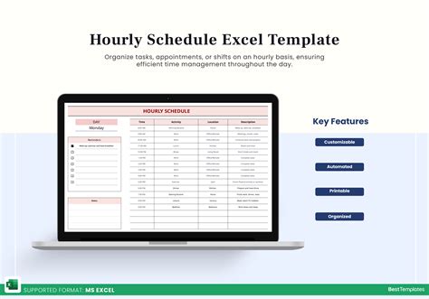 Hourly Schedule Excel Template Best Templates
