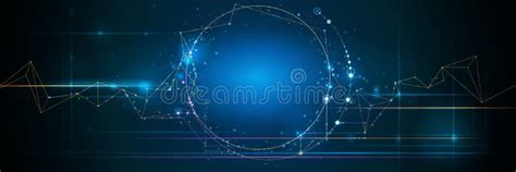 Abstract Molecules Banner With Circle Linemolecule Structure Vector Design Network