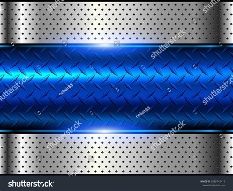 Background Blue Metallic 3d Chrome Vector Stock Vector Royalty Free